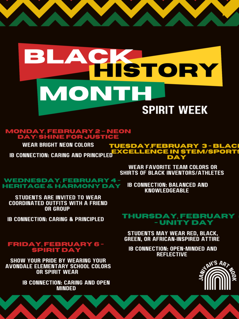 Black History Month Spirit Week - Avondale Elementary School